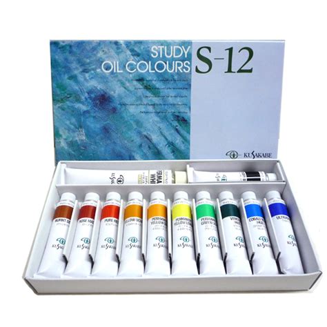 クサカベ 油絵具 20mlチューブ 習作用 12色セット S 12 ホワイト50ml ゆめ画材