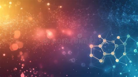 Abstract Arrangement Of Molecules And Chemical Structures In A Vibrant