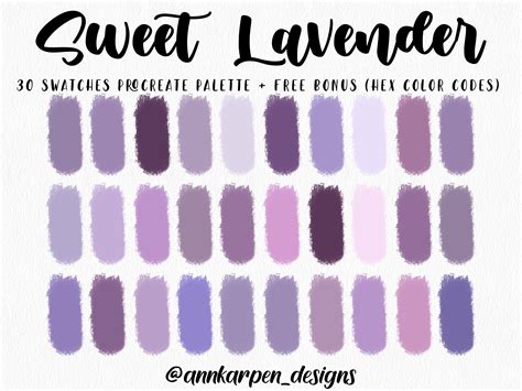 Lavender Color Palette Color Palette Purple Ipad Proc