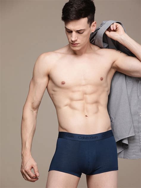 Buy Calvin Klein Underwear Men Blue Solid Low Rise Trunk Nb3327vn7