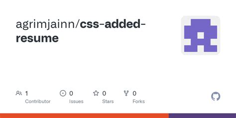 GitHub Agrimjainn Css Added Resume