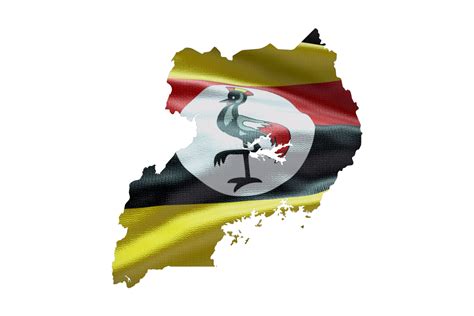 Uganda Map Outline Icon Png Alpha Channel Country With National Flag