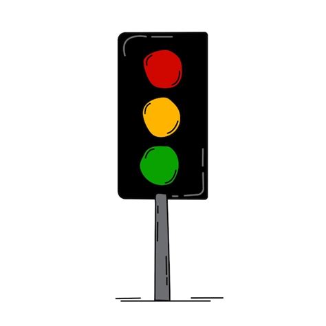 만화 신호등 벡터 일러스트 레이 션 프리미엄 벡터