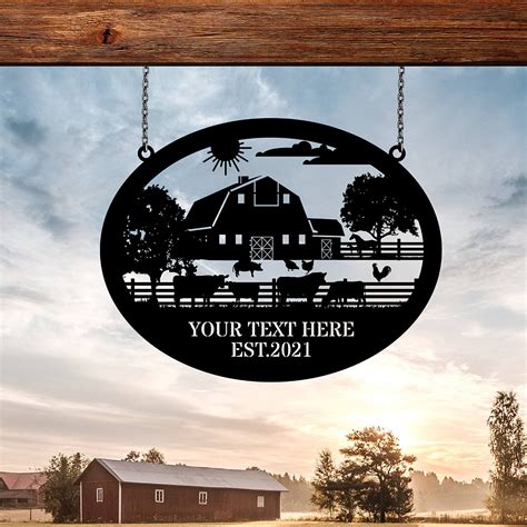 Custom Metal Farm Sign Cattle Ranch Barn Metal Sign Personalized M
