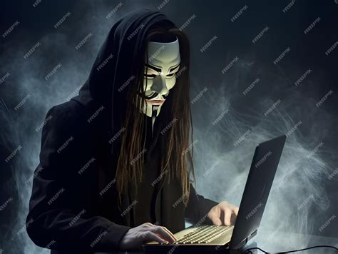 Premium Ai Image Anonymous Hacker Using Computer Concept Of Dark Web Cybercrime Cyberattackxa