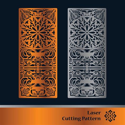 Decorative Panels For Laser Cutting Cutout Silhouette With Abstract Geometric Pattern Squares