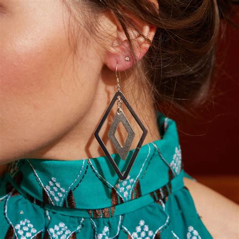 Silver Satin Tori Leather Earrings Nespoli Jewelers