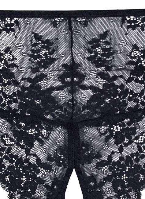 Bottomless Lace Thong Black Sz 42 64 Zizzifashion