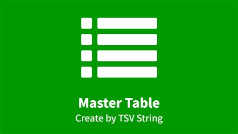 Master Table Create By Tsv String Questetra Support