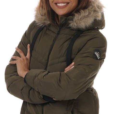 Womens Tokyo Laundry Palma Violet Long Puffer Jacket In Khaki