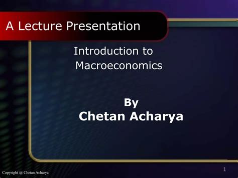 Macroeconomics Introduction Part Pptx