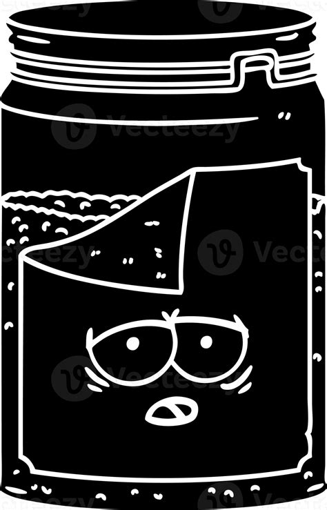 Cartoon Glass Jar Solid Black Icon 45462408 Png