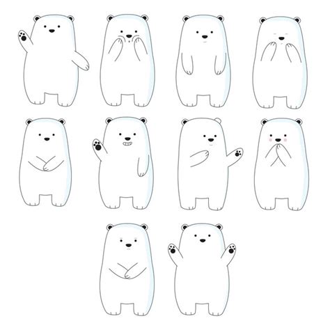 Estilo De Dibujos Animados Lindo Oso Dibujado A Mano Vector Premium
