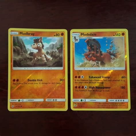 Pokemon Cards Guardians Rising Mudbray Mudsdale Reverse Holo Hobbies