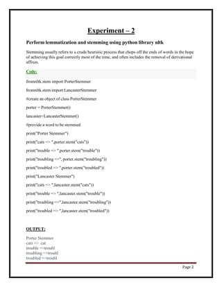 JNTUK R20 AIML SOC NLP LAB MANUAL R20 Docx