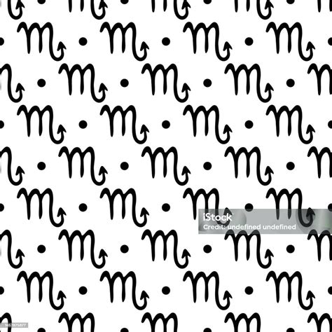 Vector Seamless Pattern With Scorpio Zodiac Sign Simple Design For