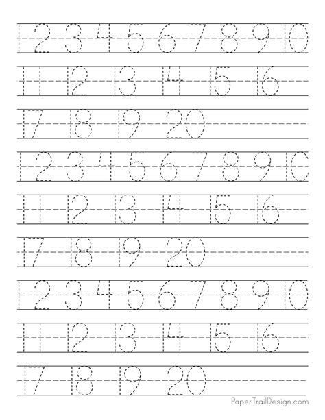 Tracing Numbers 1 To 20 Oh Happy Joy Worksheets Library