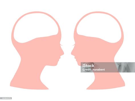 인간의 머리 속의 자유로운 마음 두 물체에 대한 스톡 벡터 아트 및 기타 이미지 두 물체 머리 얼굴을 맞대다 Istock