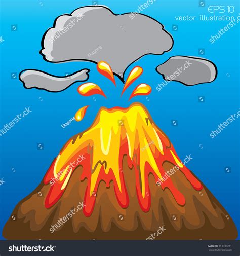 Illustration Volcano Erupting Stock Vector 113330281 Shutterstock