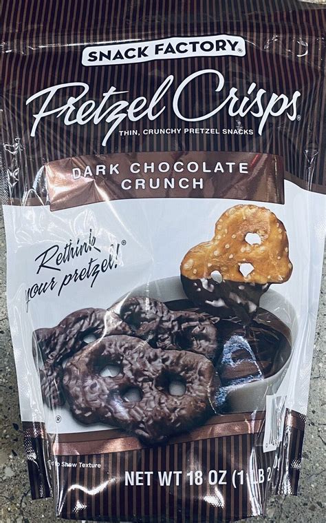 Snack Factory Pretzel Crisps Dark Chocolate Crunch 18 Oz Bag New