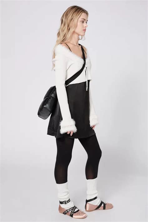 Uo Rosie Faux Fur Trim Cardigan Urban Outfitters