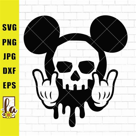 Mickey Skull Head Svg Skull Svg Mickey Rock N Roll Svg Mickey