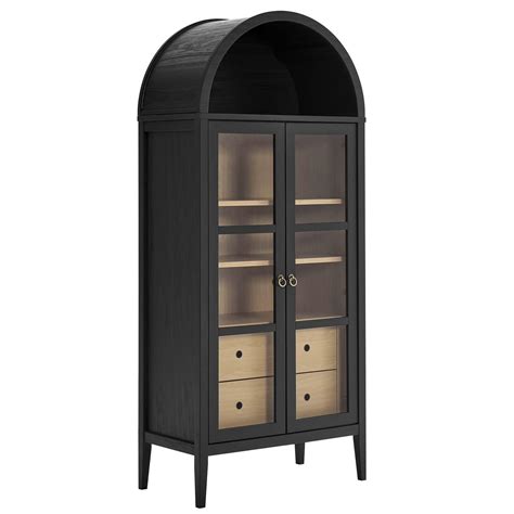 Modway Nolan Modern Farmhouse 71 Inch Tall Arched Storage Display