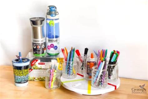 Diy Rotating Desk Organizer For An Easy Homework Station