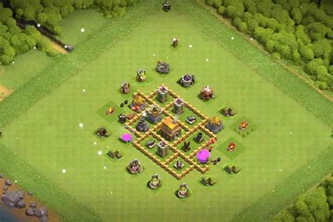 TH5 Anti Giant Trophy Base Layout Best Bases For Clash Of Clans