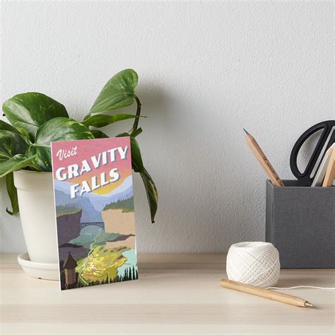 Visit Gravity Falls Postcard Art Board Print For Sale By Mabsthebabs Redbubble