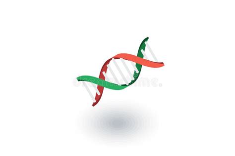 Dna Science Genetic Molecule Biology Isometric Flat Icon 3d Vector