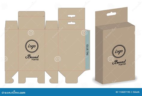 Box Packaging Die Cut Template Design 3d Mock Up Stock Vector