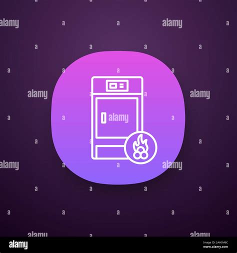 Solid Fuel Boiler App Icon House Central Heater Firewood Boiler Heating System Uiux User