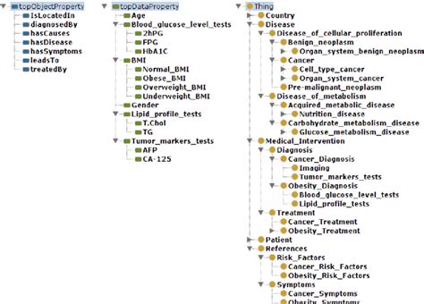 Selection Of Classes Data And Object Properties In The Ontology