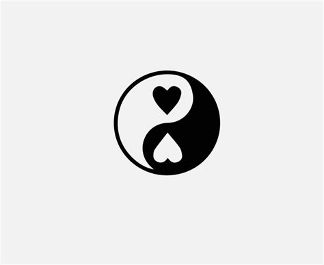Heart Yin Yang Svg Yin Yang Cut File Yin And Yang Vector Etsy