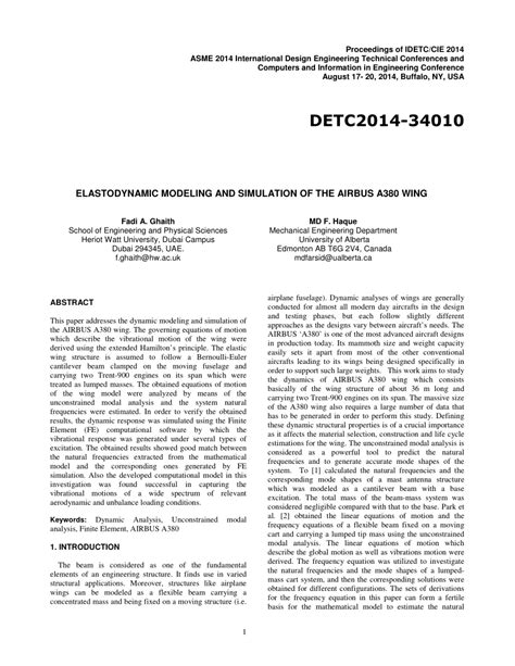[pdf] elastodynamic modeling and simulation of the airbus a380 wing