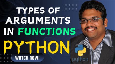 Types Of Arguments In Functions Python Programming Youtube