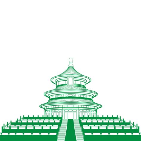 茶叶包装设计元素天坛线描图案纹路图