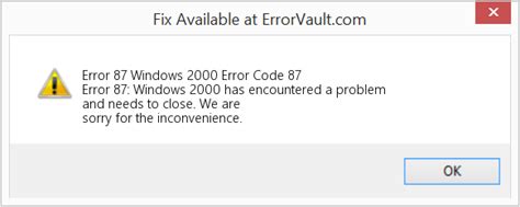 How To Fix Error 87 Windows 2000 Error Code 87 Error 87 Windows