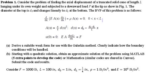 Solved Problem Consider The Problem Of Finding The Axial Chegg