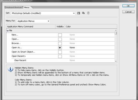 Mengatur Menu Photoshop