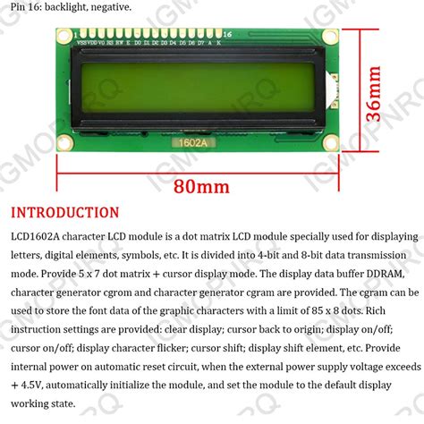 Lcd1602 1602 Lcd Module Blue Yellow Green Screen 16x2 Character Lcd
