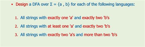 Solved Design a DFA over Σ a b for each of the following Chegg