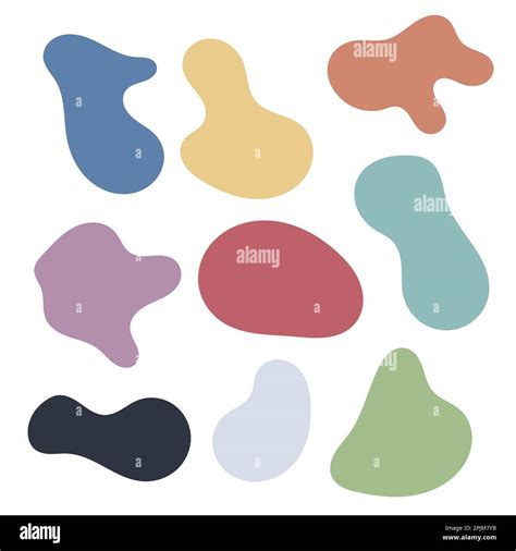 Modern Abstract Vector Element Set Flat Blobs Liquid Splash With