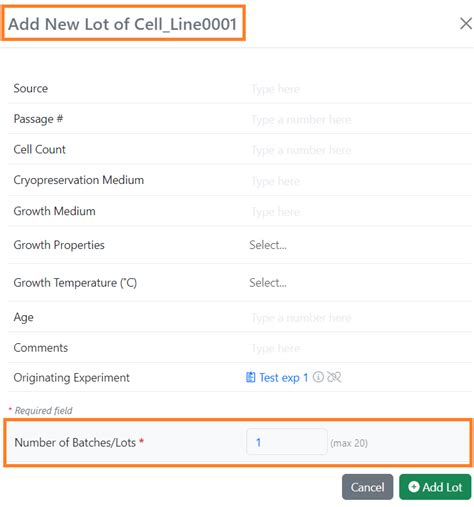 Signals Notebook How To Register A New Lot Of An Existing Material Via Materials Table