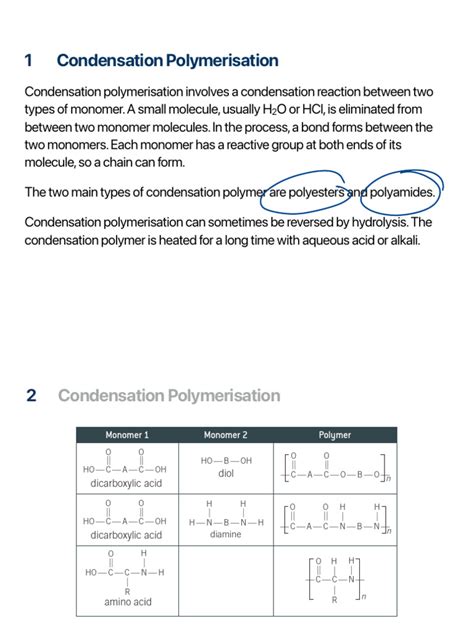 A2 Condensation Polymer Pdf Polyester Polymerization
