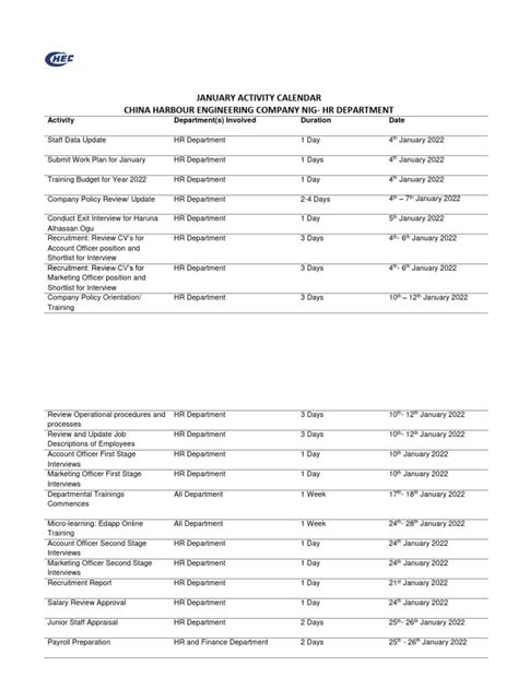 January 2022 Hr Activity Calendar Pdf