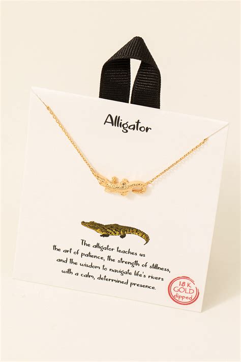 Gold Dipped Alligator Pendant Necklace Gold Dipped Collection