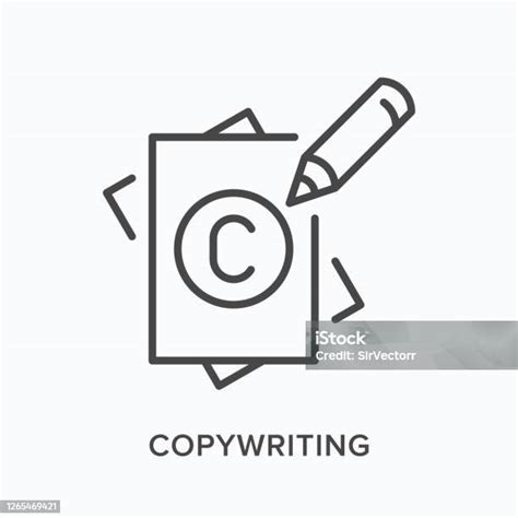 版權平線圖示紙張鉛筆和 C 符號的向量輪廓圖文案文件薄線性象形圖向量圖形及更多圖示圖片 圖示 知識財產 專利 Istock