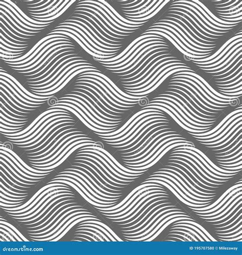 Seamless Wave Hand Drawn Pattern Waves Background Seamlessly Tiling